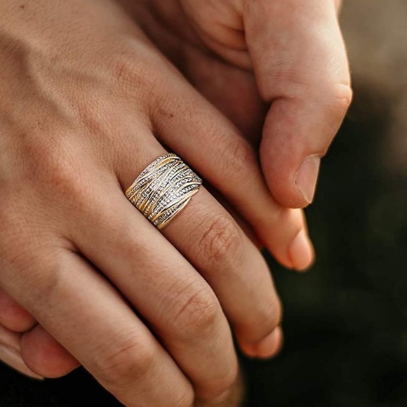 Jewelry | Sale3 Off Womens 2 Tone Intertwined Crossover Statement Ring ...